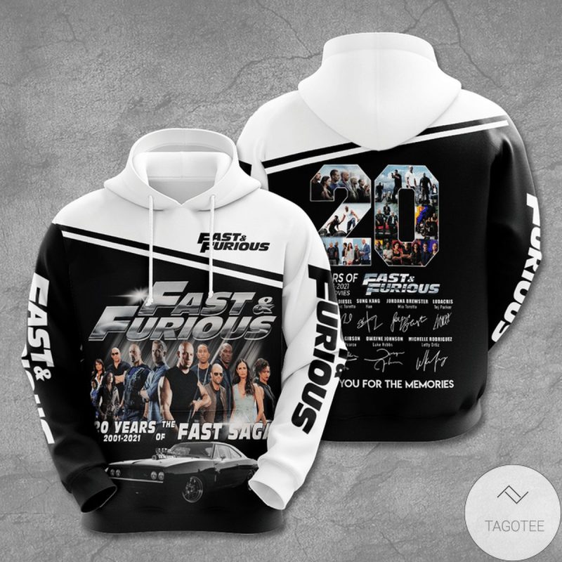 Fast And Furious 20 Years Anniversary 3D Hoodie - Hot Sale 2025